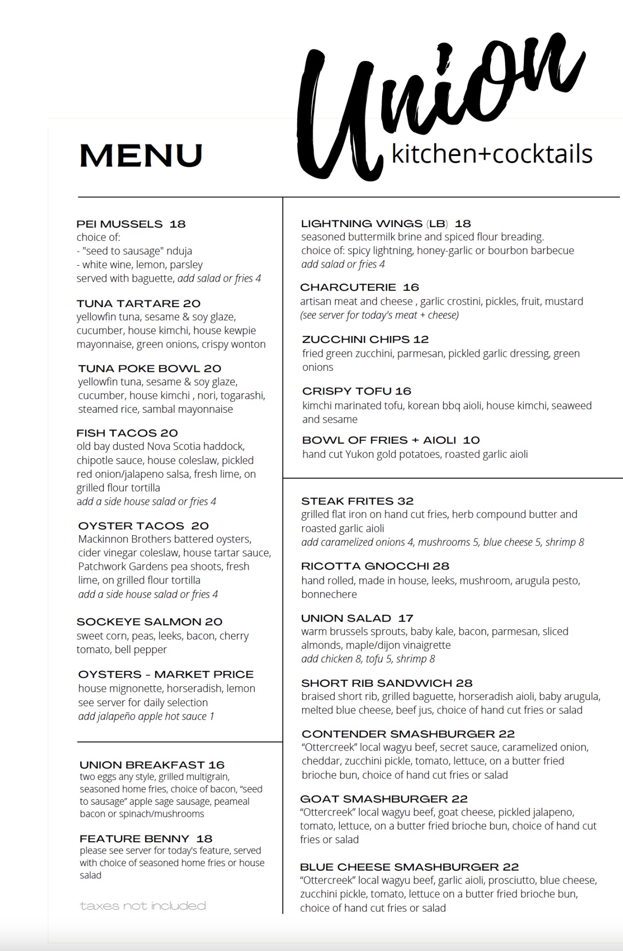 Union Kitchen + Cocktails | Union Kitchen + Cocktails