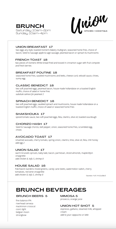 Union Kitchen + Cocktails | Union Kitchen + Cocktails